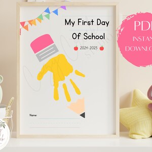 Printable Kids Handprint Back to School Art First Day of School ...
