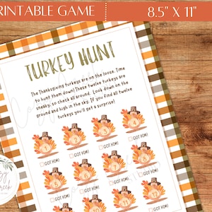 Printable Thanksgiving Game | Turkey Hunt Game | Holiday Fun | Family ...