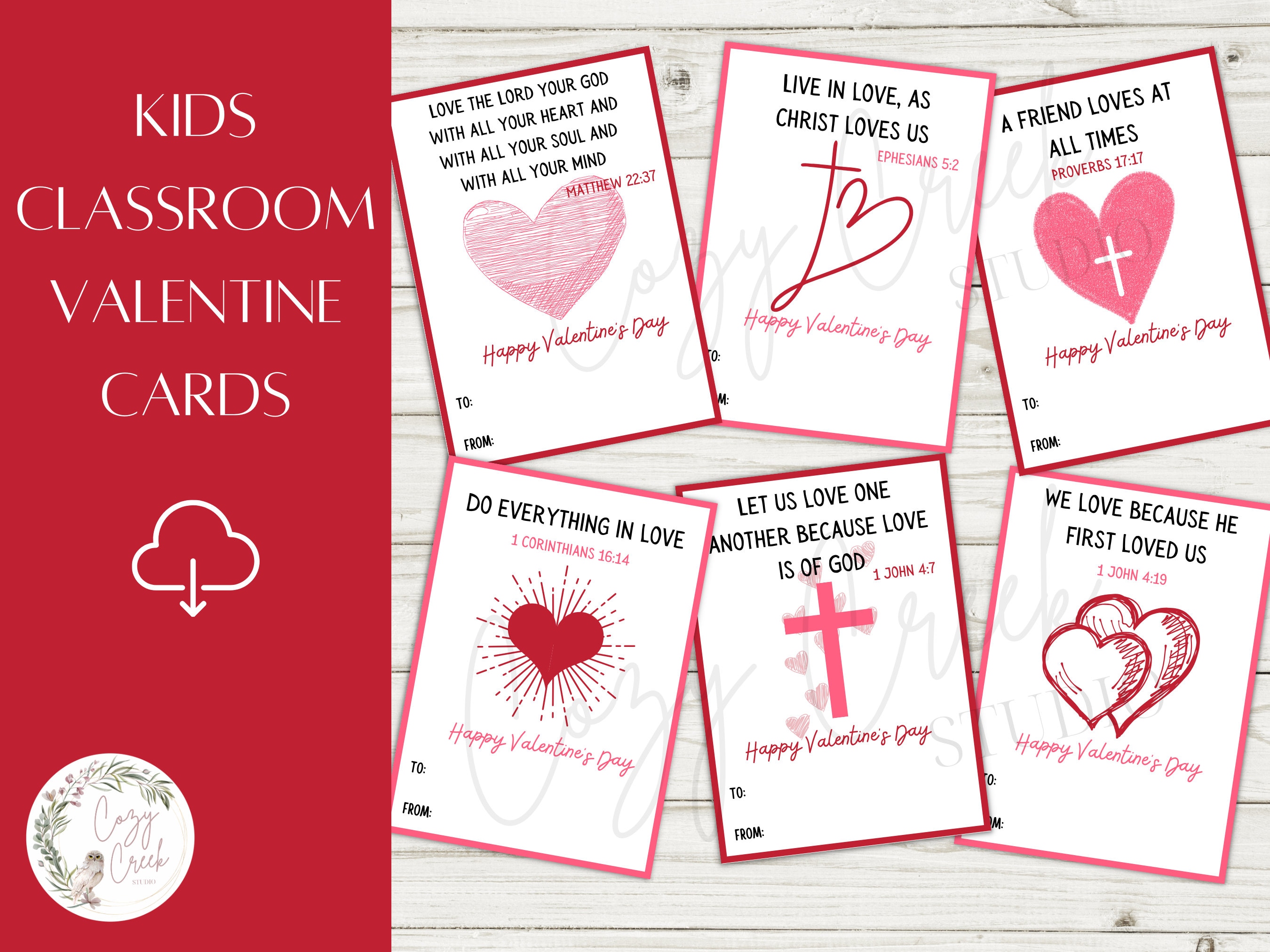 Printable, Scripture Classroom Valentine Religious Valentine Christian ...
