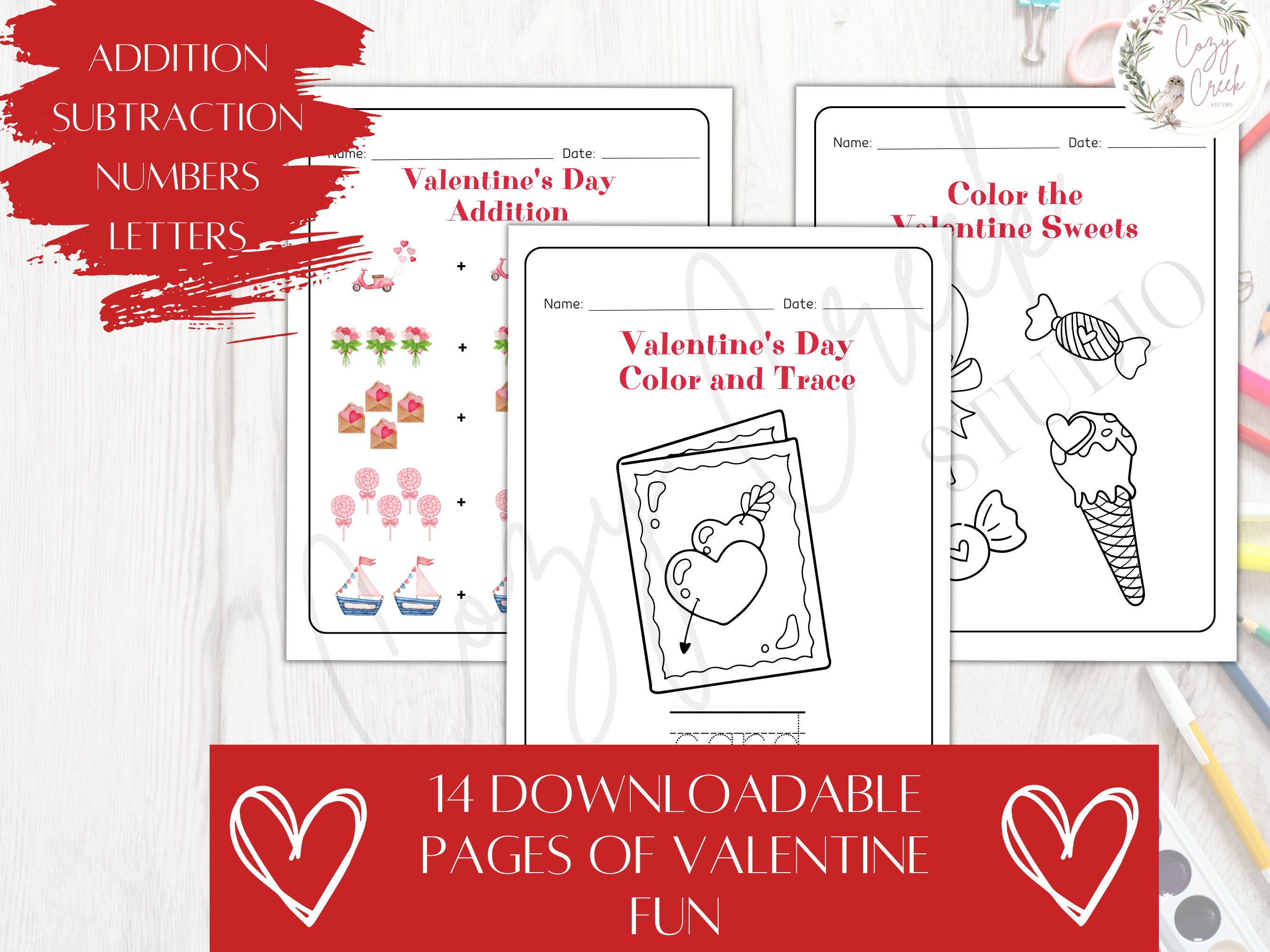 Printable Valentine Worksheet Packet | Kindergarten First Grade ...