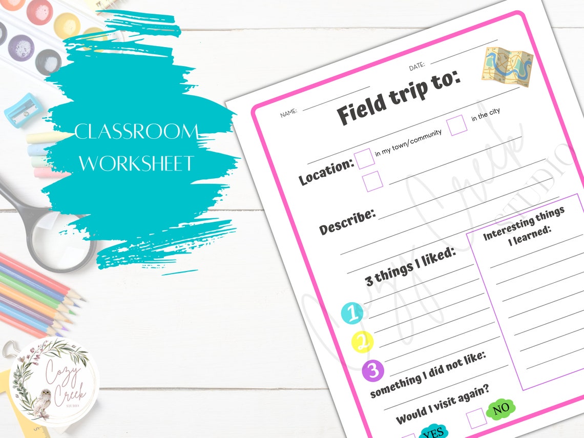 Kids Field Trip Worksheet | Printable Field Trip Question Worksheet ...