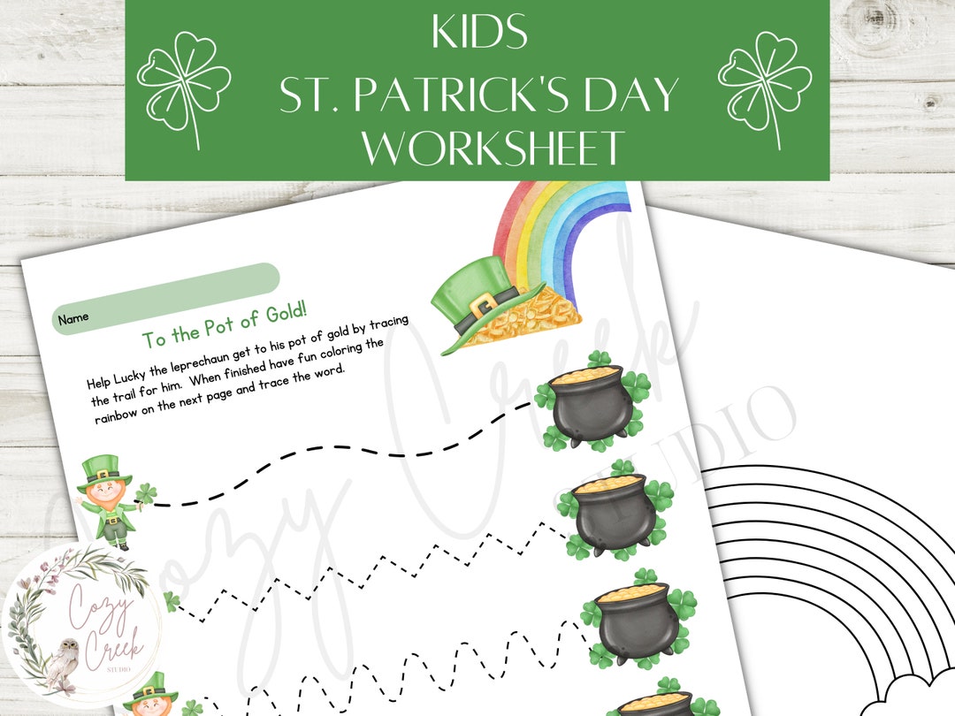 Tracing Practice | Printable St. Patrick's Day Worksheet | Pre-k ...