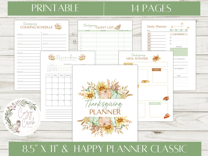 Printable Thanksgiving Planner 14 Page Thanksgiving Planner - Etsy