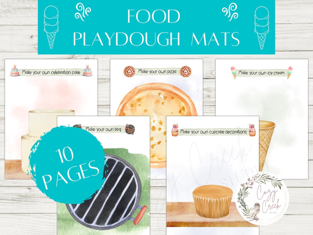 Printable Playdough Mats for Preschool | Food Theme Playdough Mats PDF ...