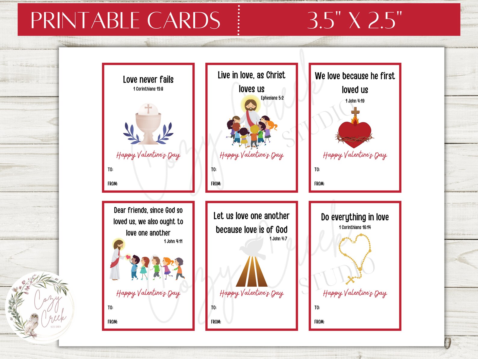 Printable, Scripture Kids Valentine's Day Cards | Religious Classroom ...