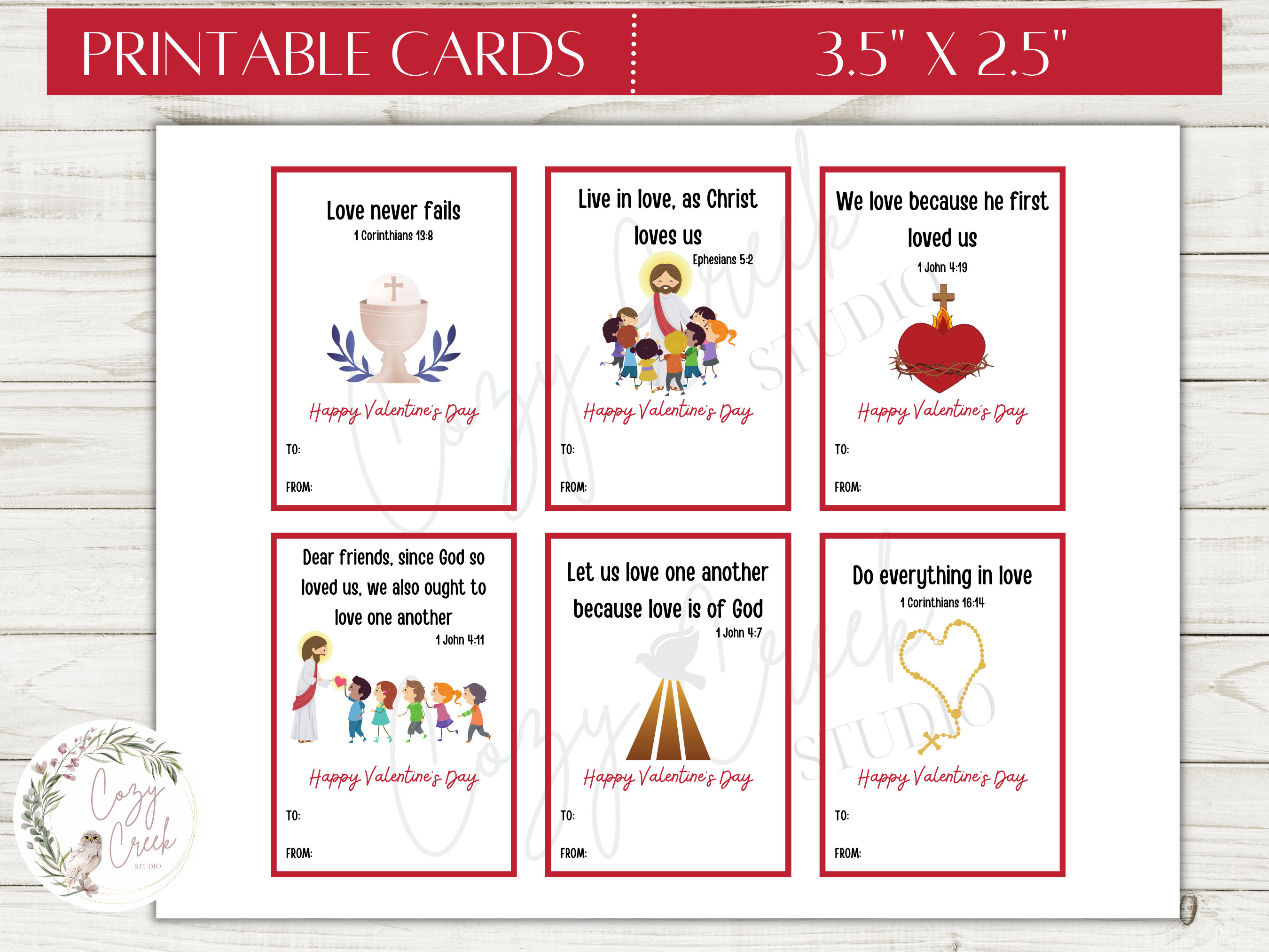 Printable, Scripture Kids Valentine's Day Cards | Religious Classroom ...