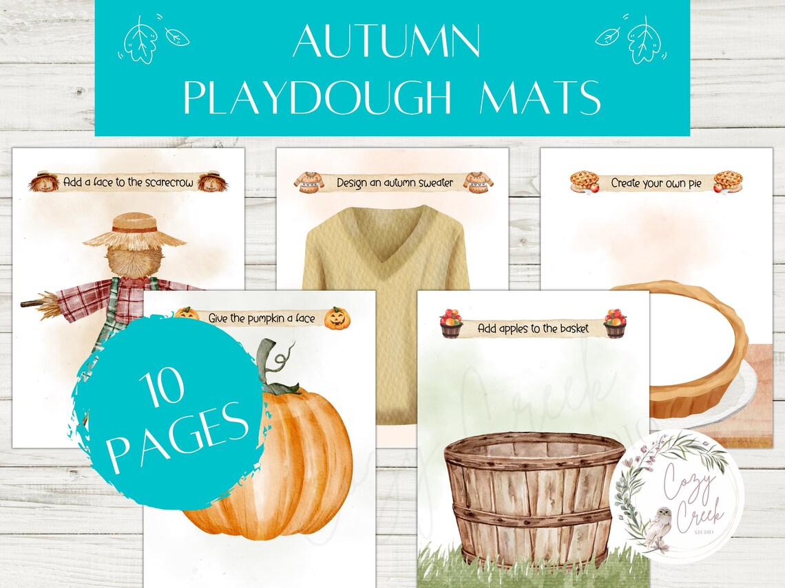 Printable Fall Play Dough Mats-10pages | Autumn Activities for Kids ...