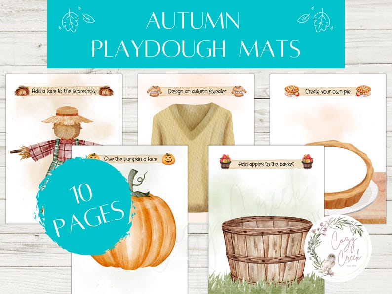 Printable Fall Play Dough Mats-10pages | Autumn Activities for Kids ...