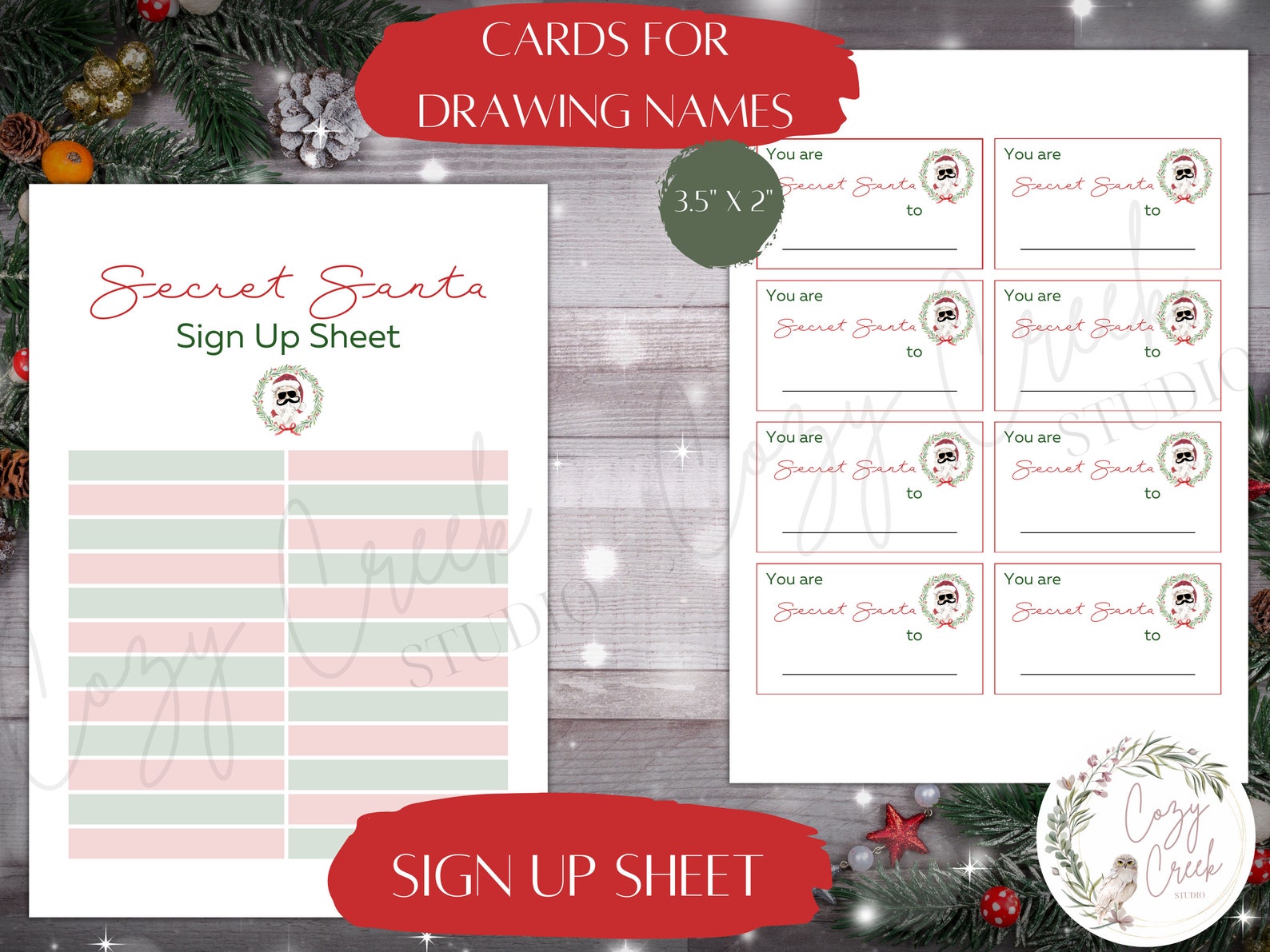 Printable Secret Santa Questionnaire Sign up Sheet | Secret Santa Gift ...