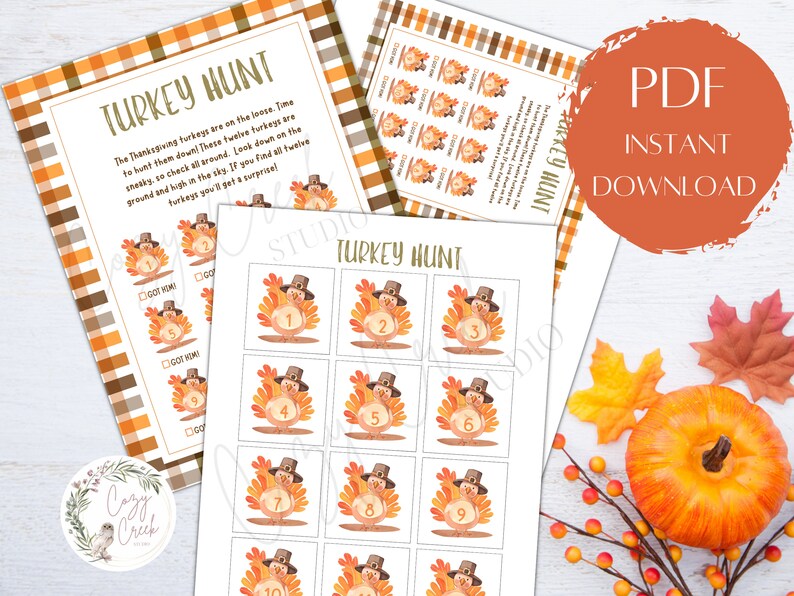 Printable Thanksgiving Game | Turkey Hunt Game | Holiday Fun | Family ...