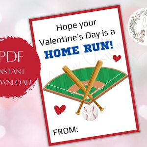 Printable Kids Classroom Baseball Valentine Cards | Baseball Valentine ...