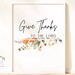 Printable Autumn Wall Art | Floral Christian Art | Give Thanks to the ...