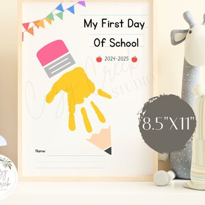 Printable Kids Handprint Back to School Art First Day of School ...