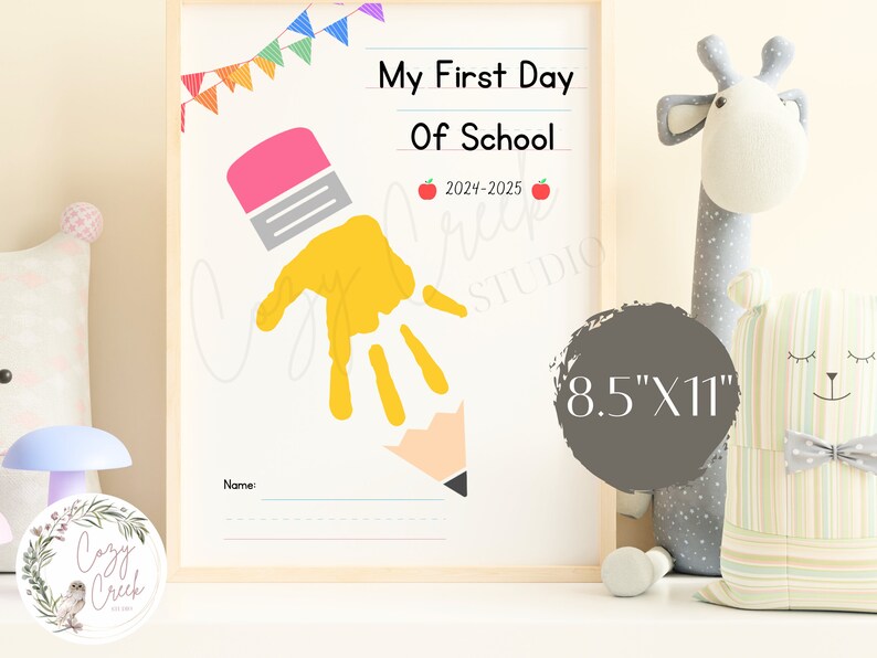 Printable Kids Handprint Back to School Art First Day of School ...