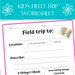 Kids Field Trip Worksheet Printable Field Trip Question Worksheet ...