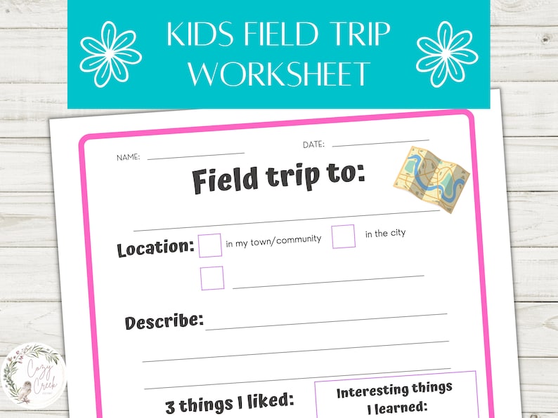 Kids Field Trip Worksheet | Printable Field Trip Question Worksheet ...