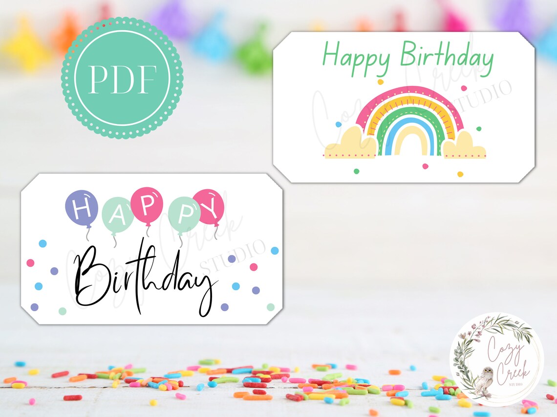 Printable Birthday Gift Tag, Bright, Fun, Colorful Gift Tags - Etsy