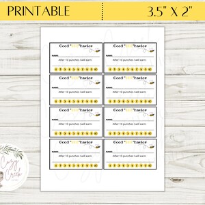 Printable Good Bee-havior Punch Card | Classroom Behavior Reward Card ...