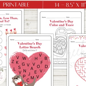 Printable Valentine Worksheet Packet | Kindergarten First Grade ...