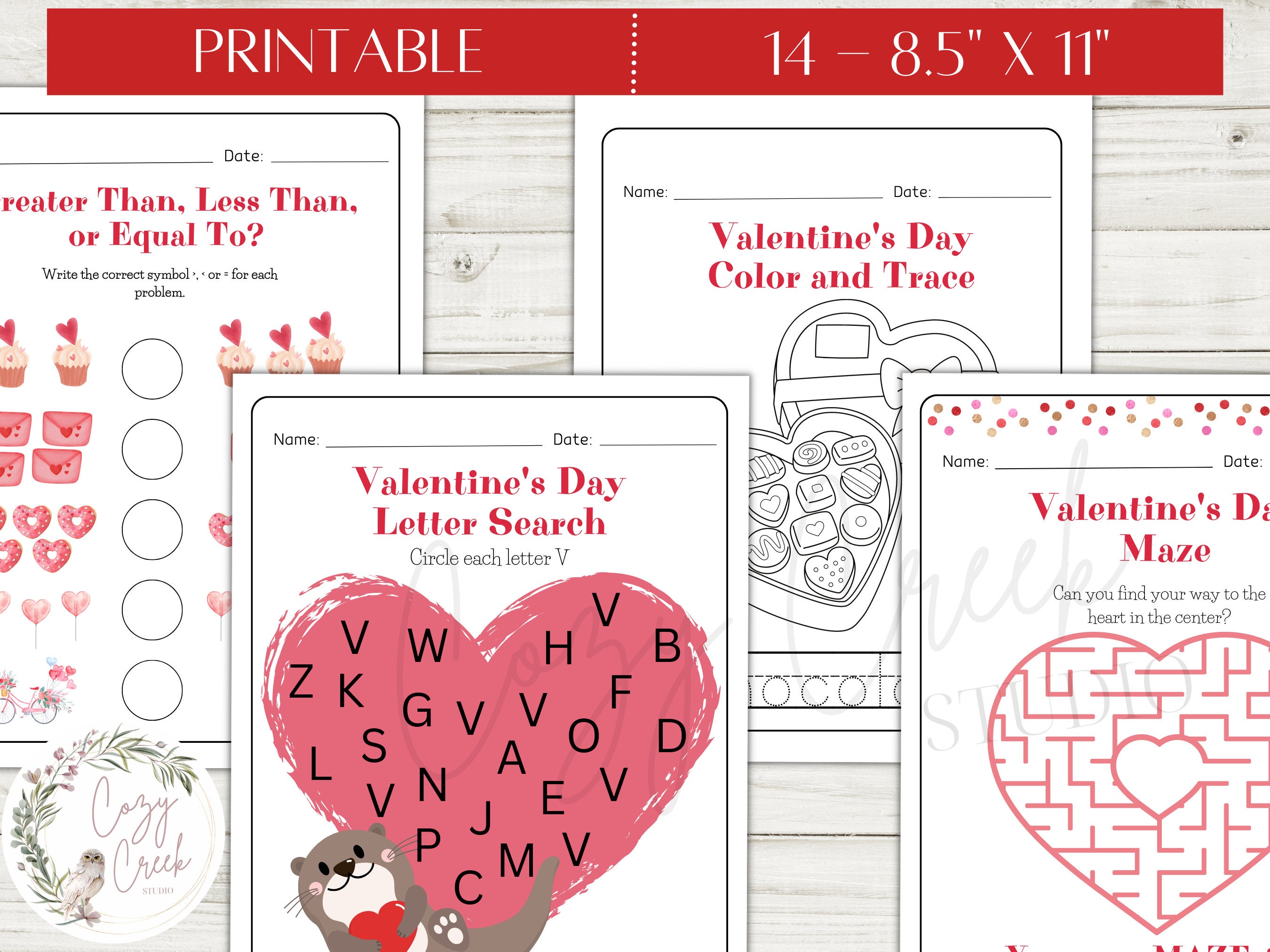 Printable Valentine Worksheet Packet | Kindergarten First Grade ...