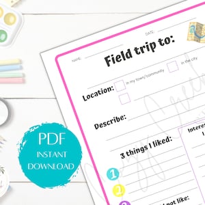 Kids Field Trip Worksheet | Printable Field Trip Question Worksheet ...