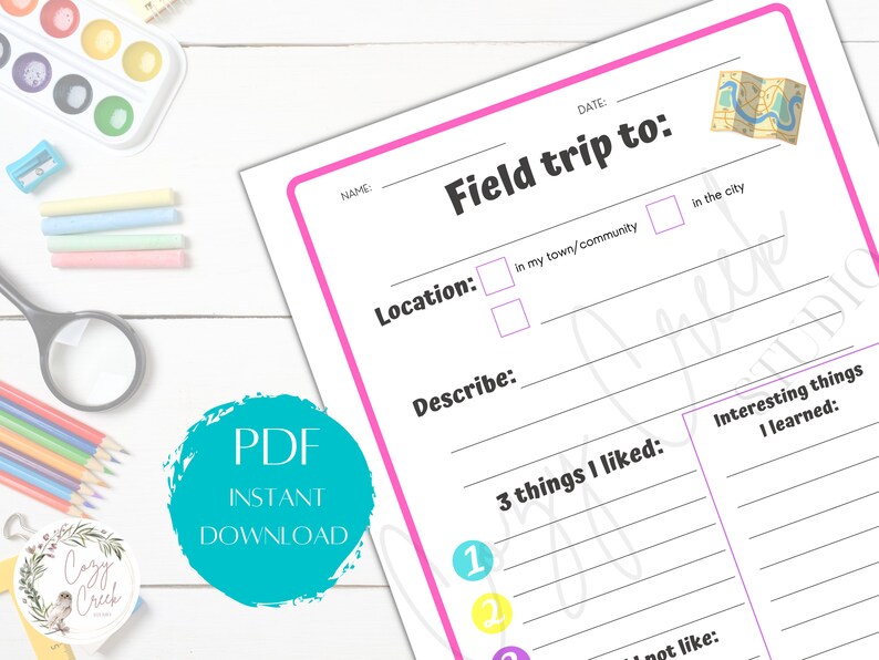 Kids Field Trip Worksheet | Printable Field Trip Question Worksheet ...