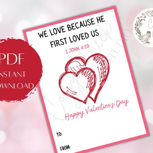 Printable, Scripture Classroom Valentine Religious Valentine Christian ...