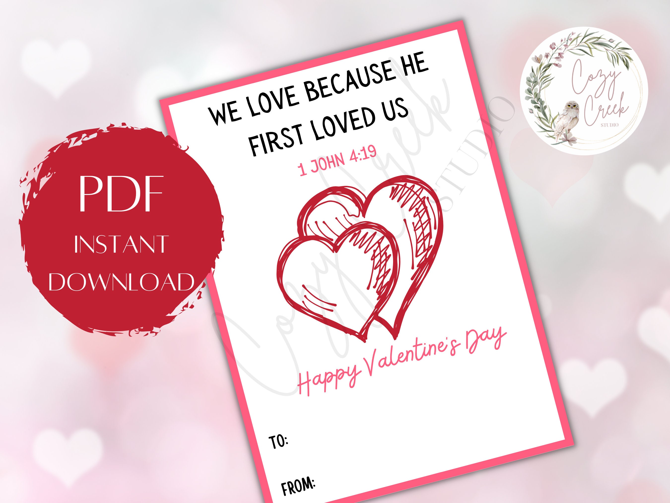 Printable, Scripture Classroom Valentine Religious Valentine Christian ...