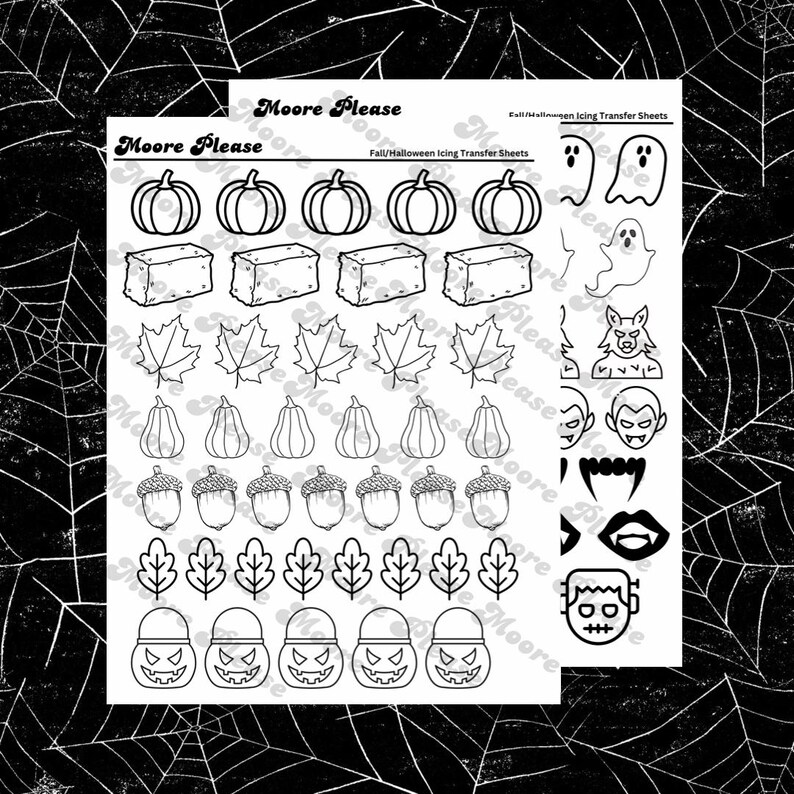 Fall/halloween Icing Transfer Sheet - Etsy