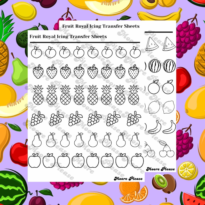 Fruit Royal Icing Transfer Sheets - Etsy