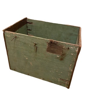 Primitive Grain Rustic Green Farmhouse Bin Wooden Storage - Etsy