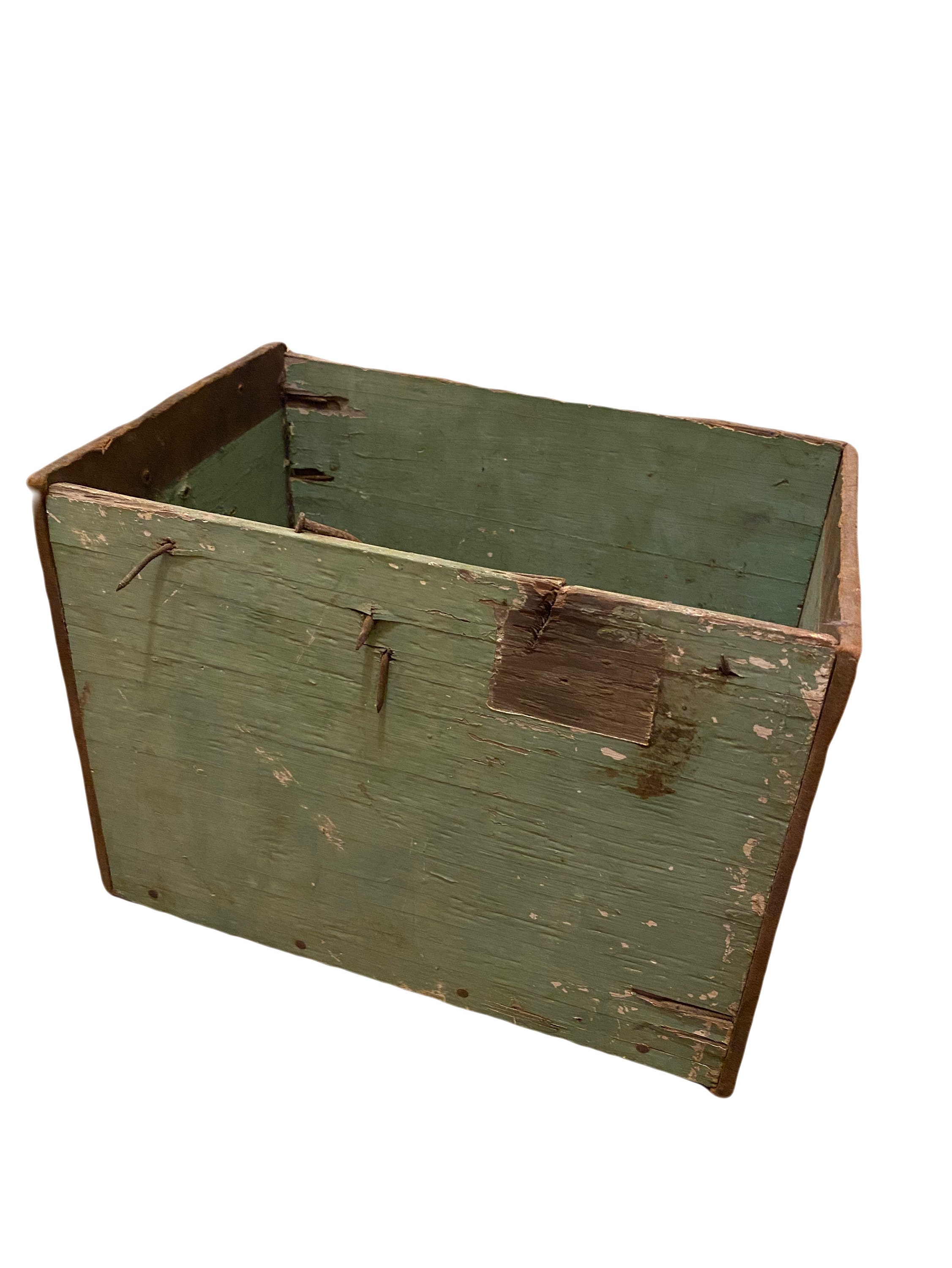 Primitive Grain Rustic Green Farmhouse Bin Wooden Storage - Etsy