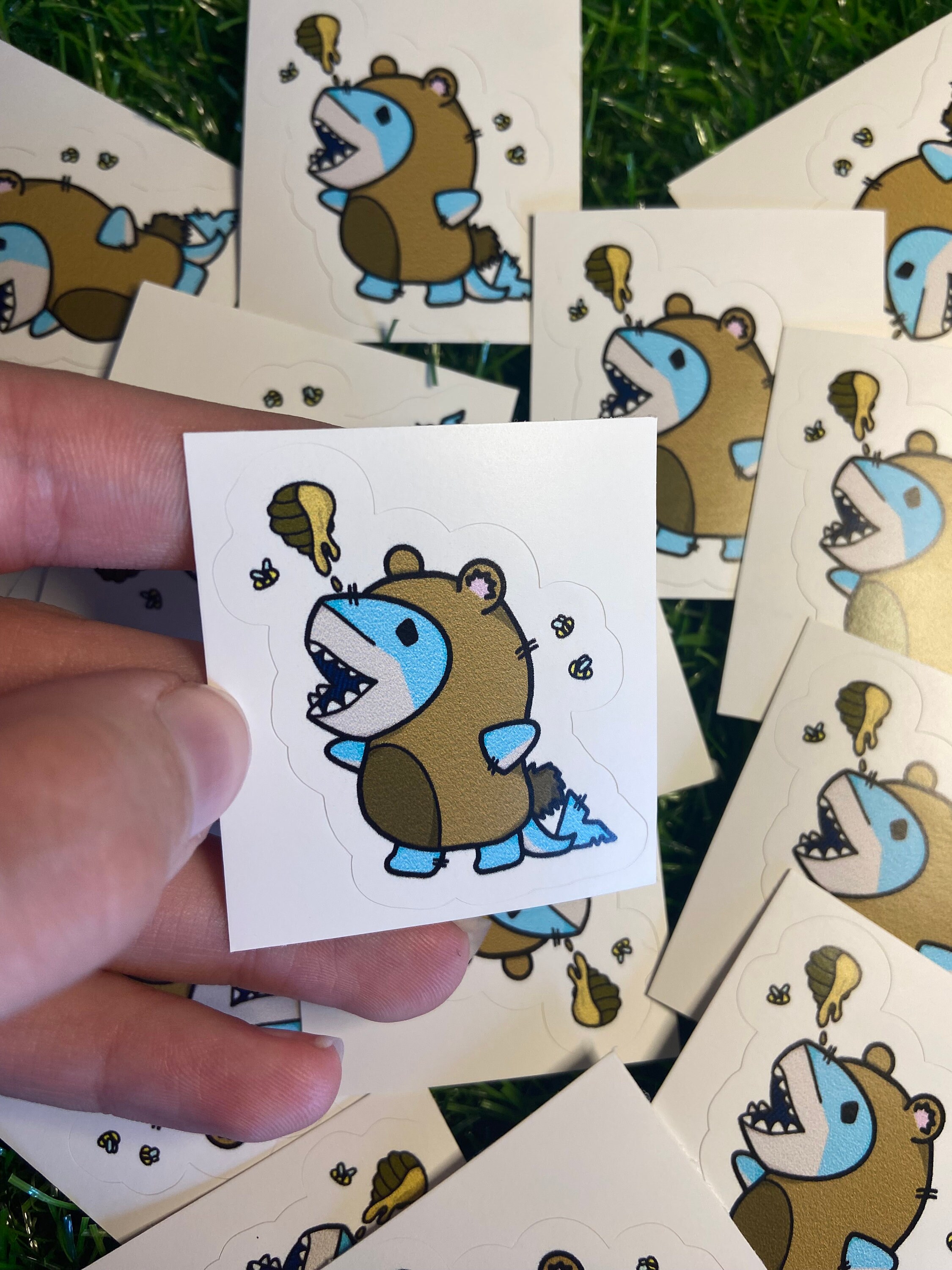Mini Shark Disguised as a Honey Bear Sticker - Etsy
