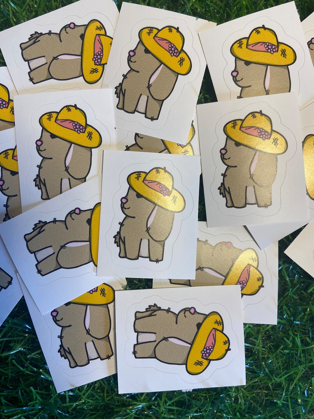 Mini Bunny in a Hat Sticker - Etsy