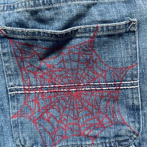 Handpainted Spider and Spiderweb Jorts - Etsy