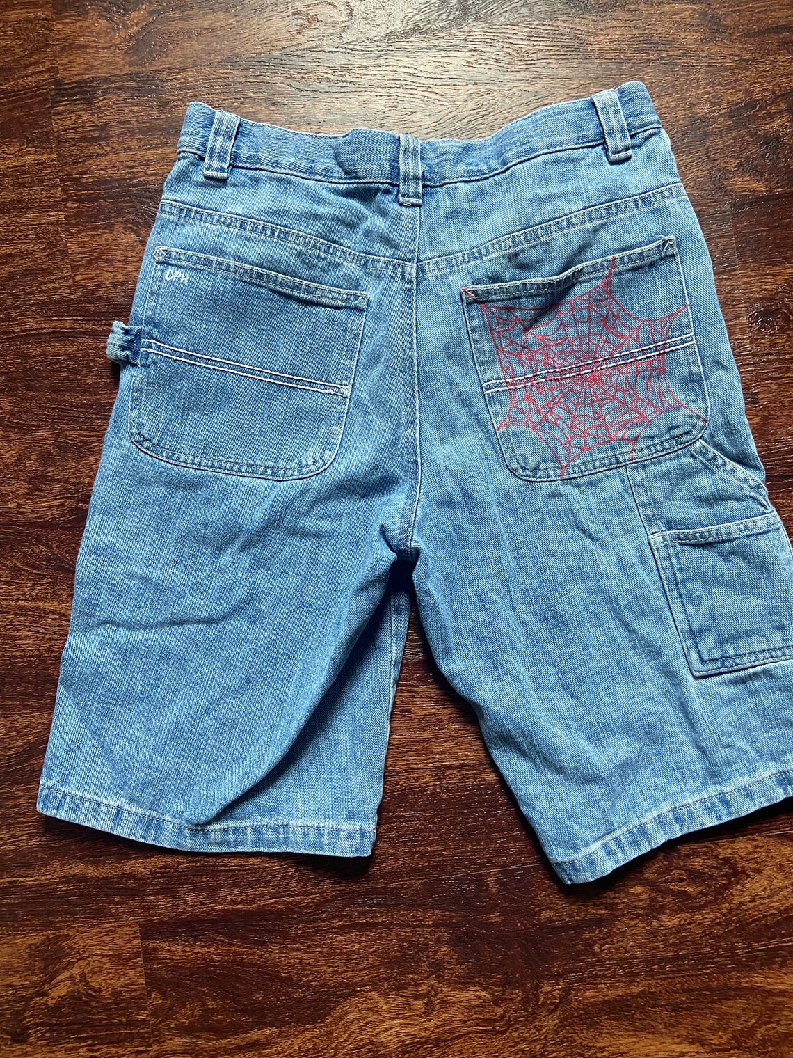 Handpainted Spider and Spiderweb Jorts - Etsy