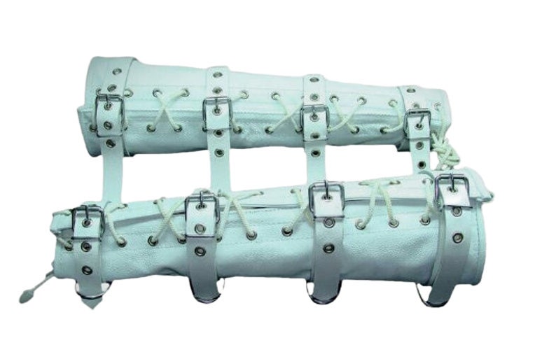 Handmade Genuine White Leather Arm & Leg Binders 4 Piece Heavy Duty ...