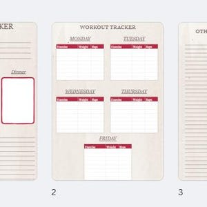 Printable Health & Workout Tracker | Daily Fitness Planner PDF ...