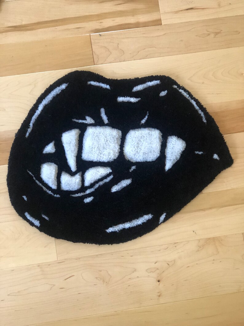 Tufted Vampire Lips Rug - Etsy