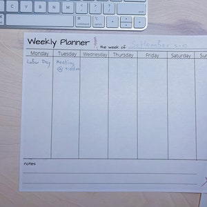 PDF Download Printable Weekly Planner - Etsy