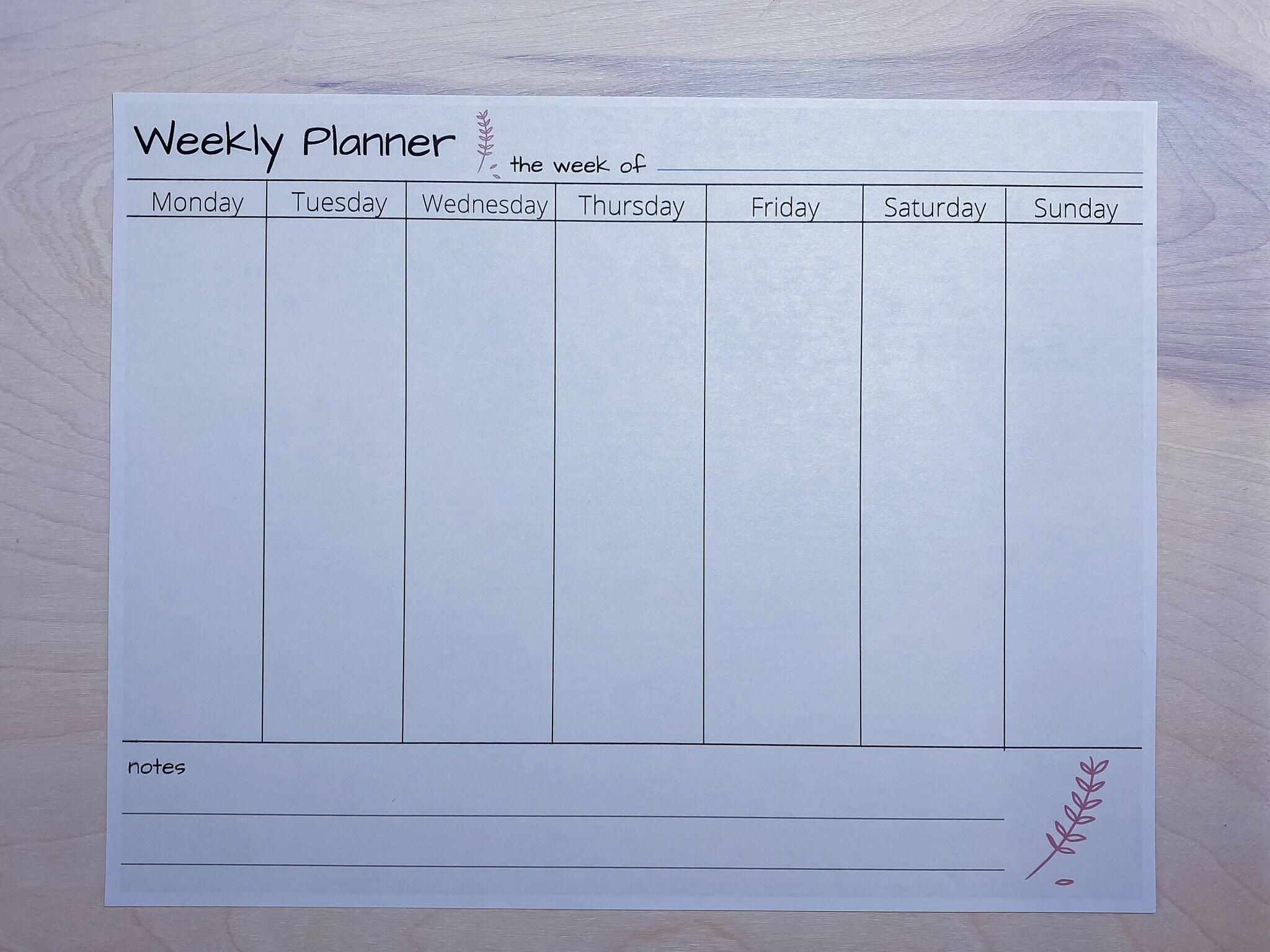 PDF Download Printable Weekly Planner - Etsy