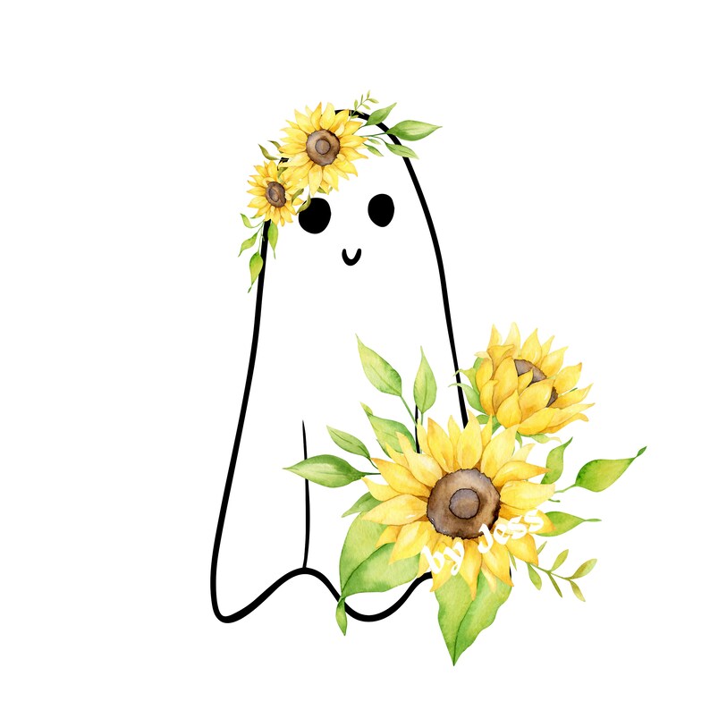 Sunflower Ghost Design PNG File Sublimation Design Digital - Etsy