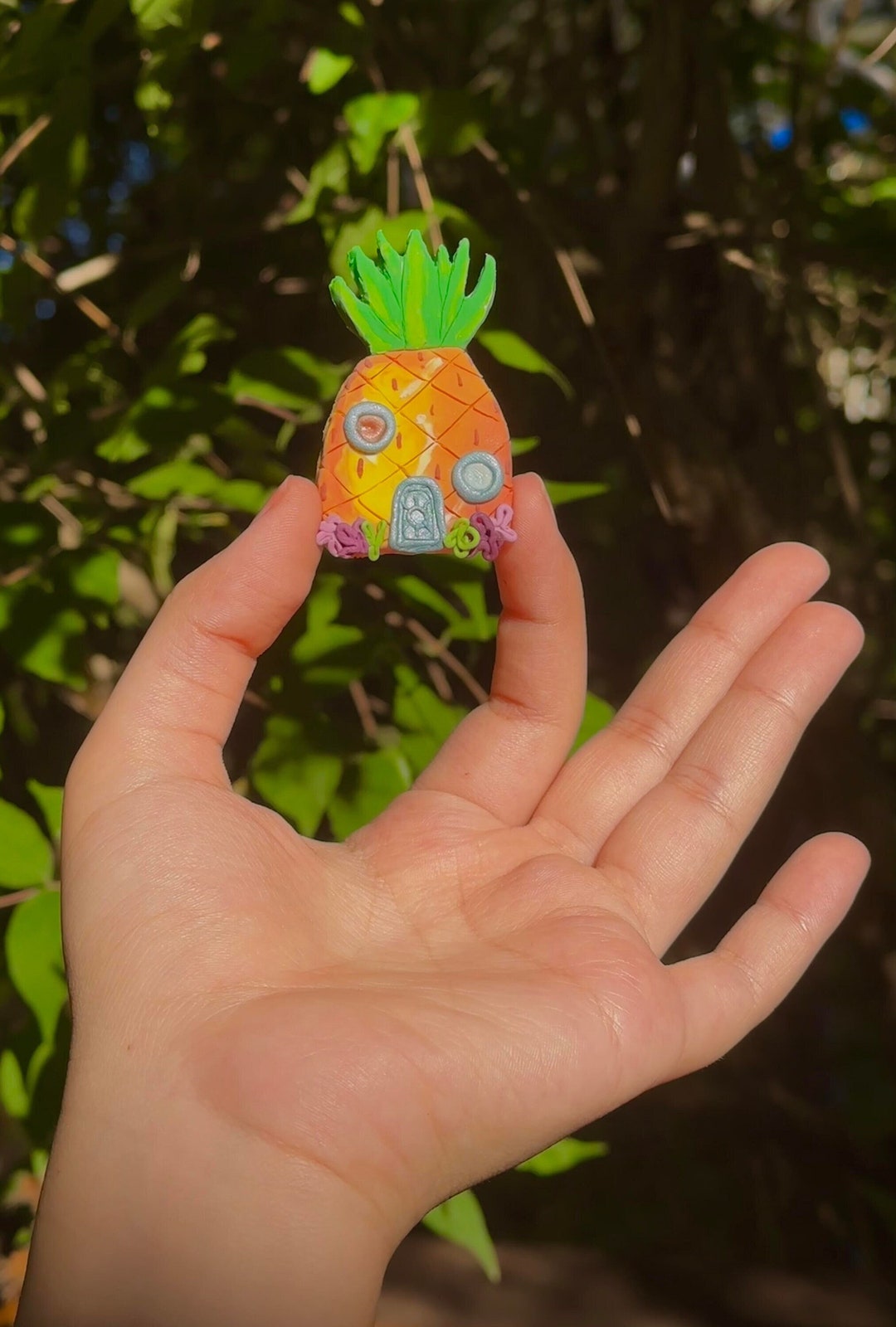 Spongebob's Home Sweet Pineapple | Polymer Clay Model - Etsy