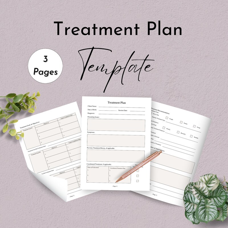 Treatment Plan Template Therapy - Etsy