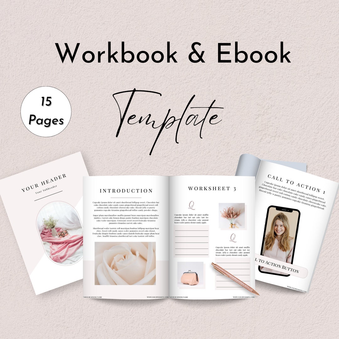 Workbook and Ebook Minimalist Template Editable in Canva Coaches ...