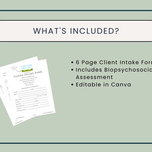 Client Intake Form With Biopsychosocial Questionnaire Editable ...