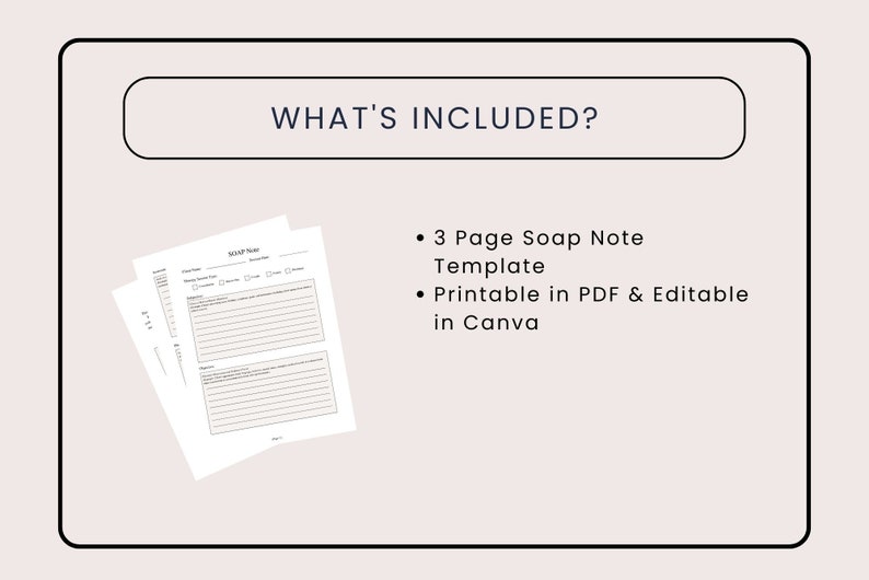 SOAP Note Printable Template With Therapy Intervention Phrases ...