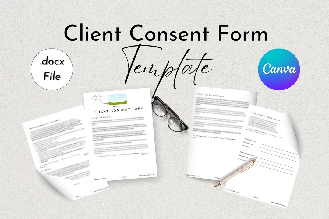 Client Consent Form Template for Therapists Psychotherapists - Etsy