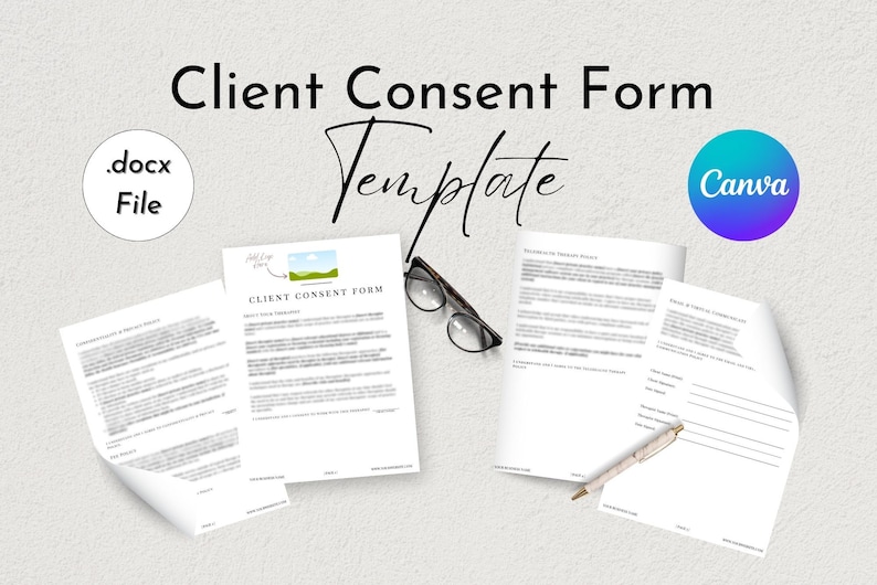 Client Consent Form Template for Therapists Psychotherapists - Etsy