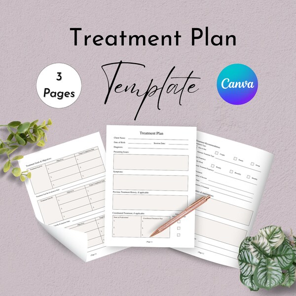Counselor Treatment Plan Template - Etsy